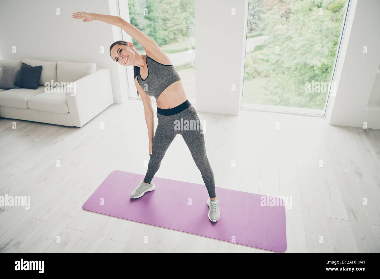 Top above high angle view photo of pretty sweet cheerful positive nice ...