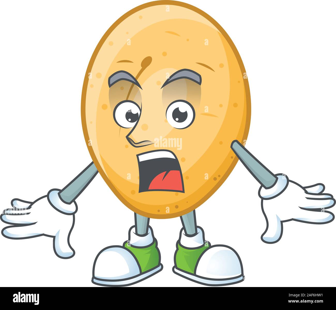 Surprised potato gesture on cartoon mascot design Stock Vector Image ...