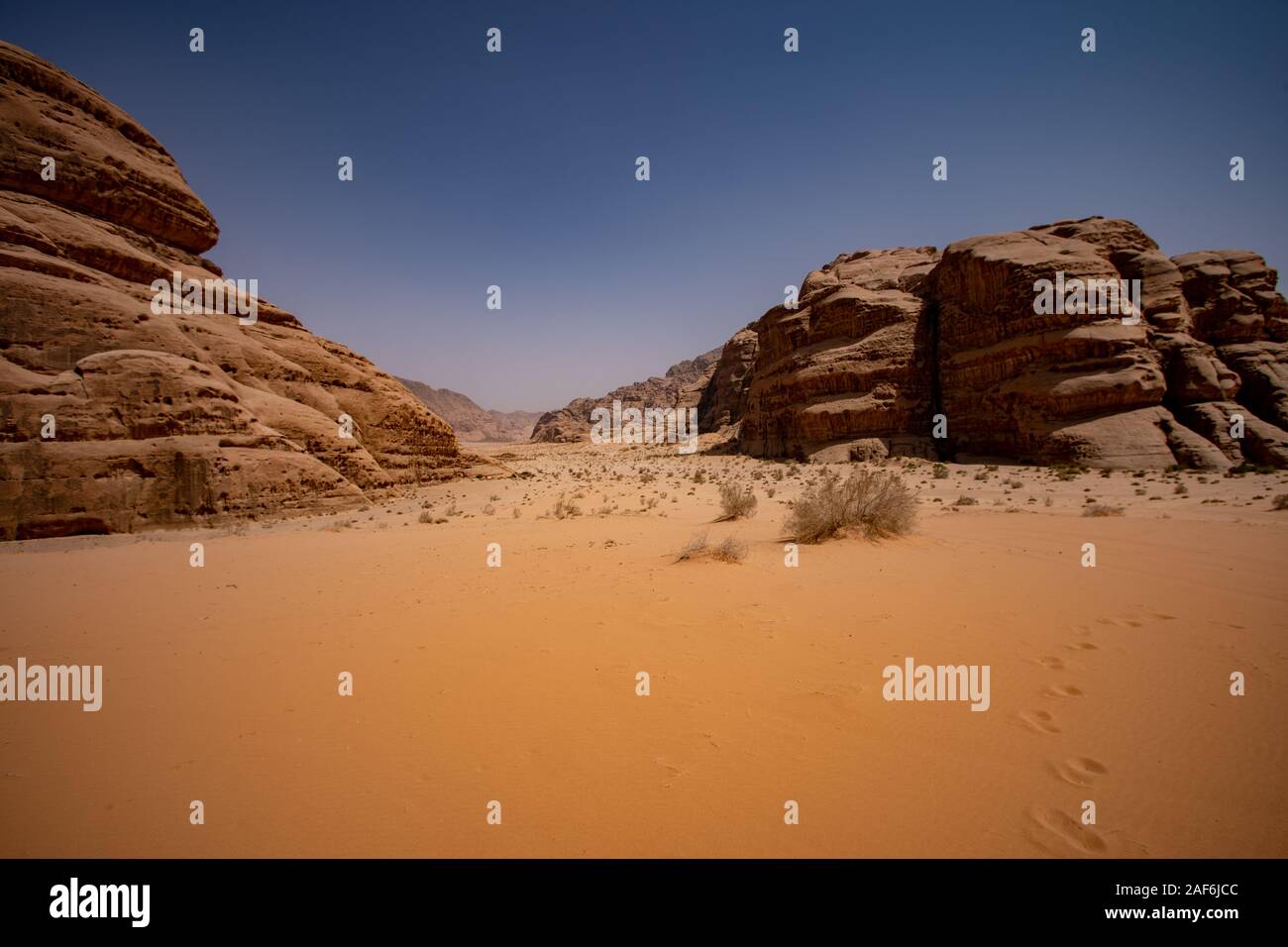 Red sand Desert Landscape. Photographed in Wadi Rum, Jordan in April ...