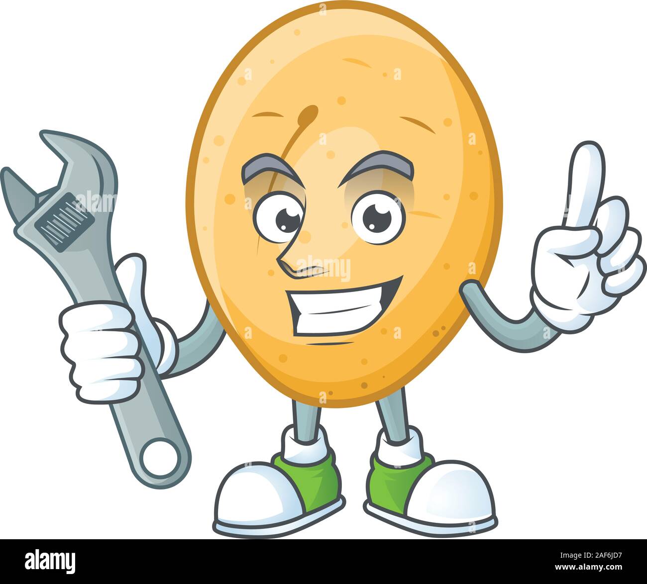 Smart and Professional Mechanic potato cartoon character Stock Vector ...