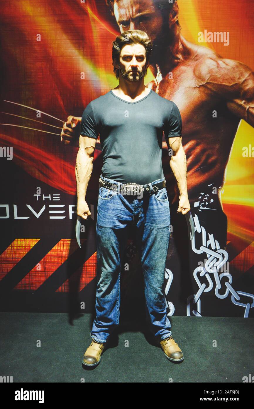 Wax statue of famous people, Hugh Jackman as Wolverine, in Sun World Ba ...