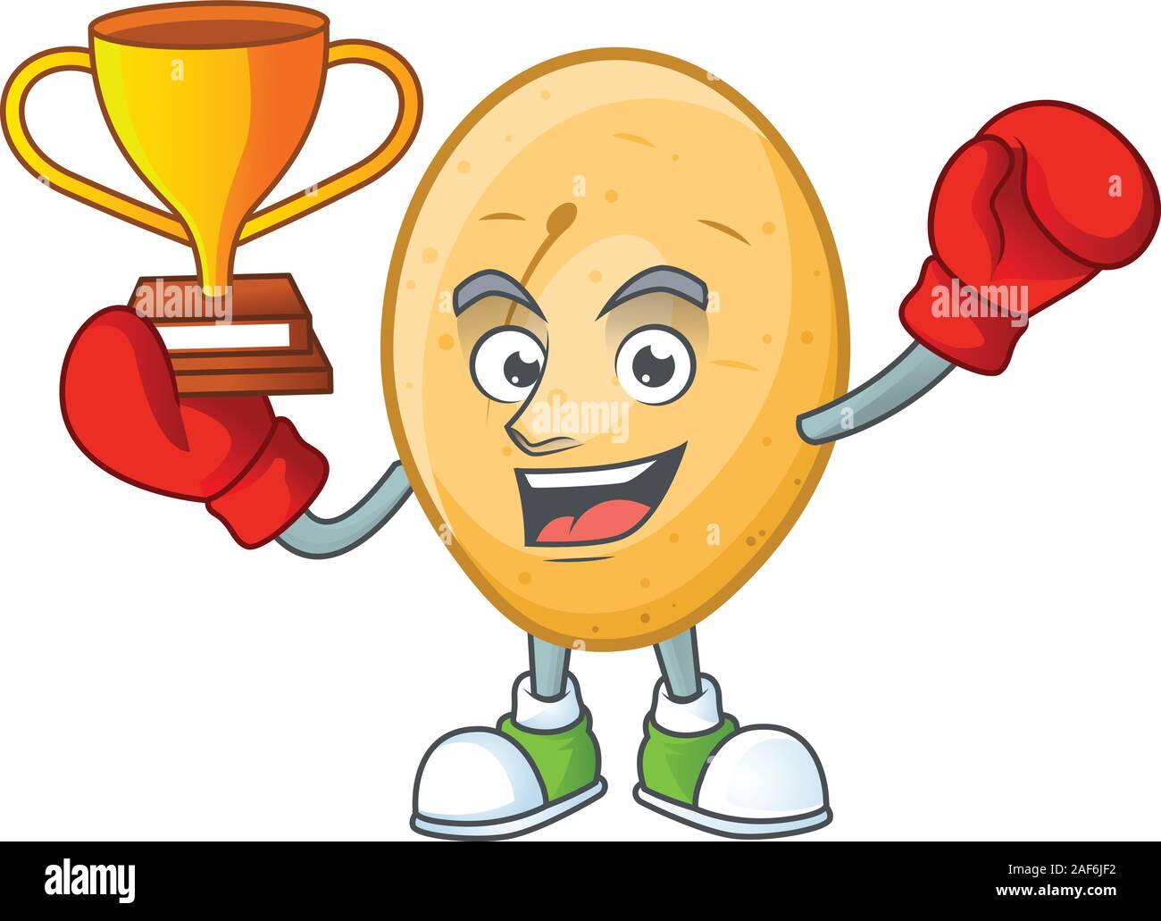Super cool Boxing winner potato in mascot cartoon style Stock Vector ...