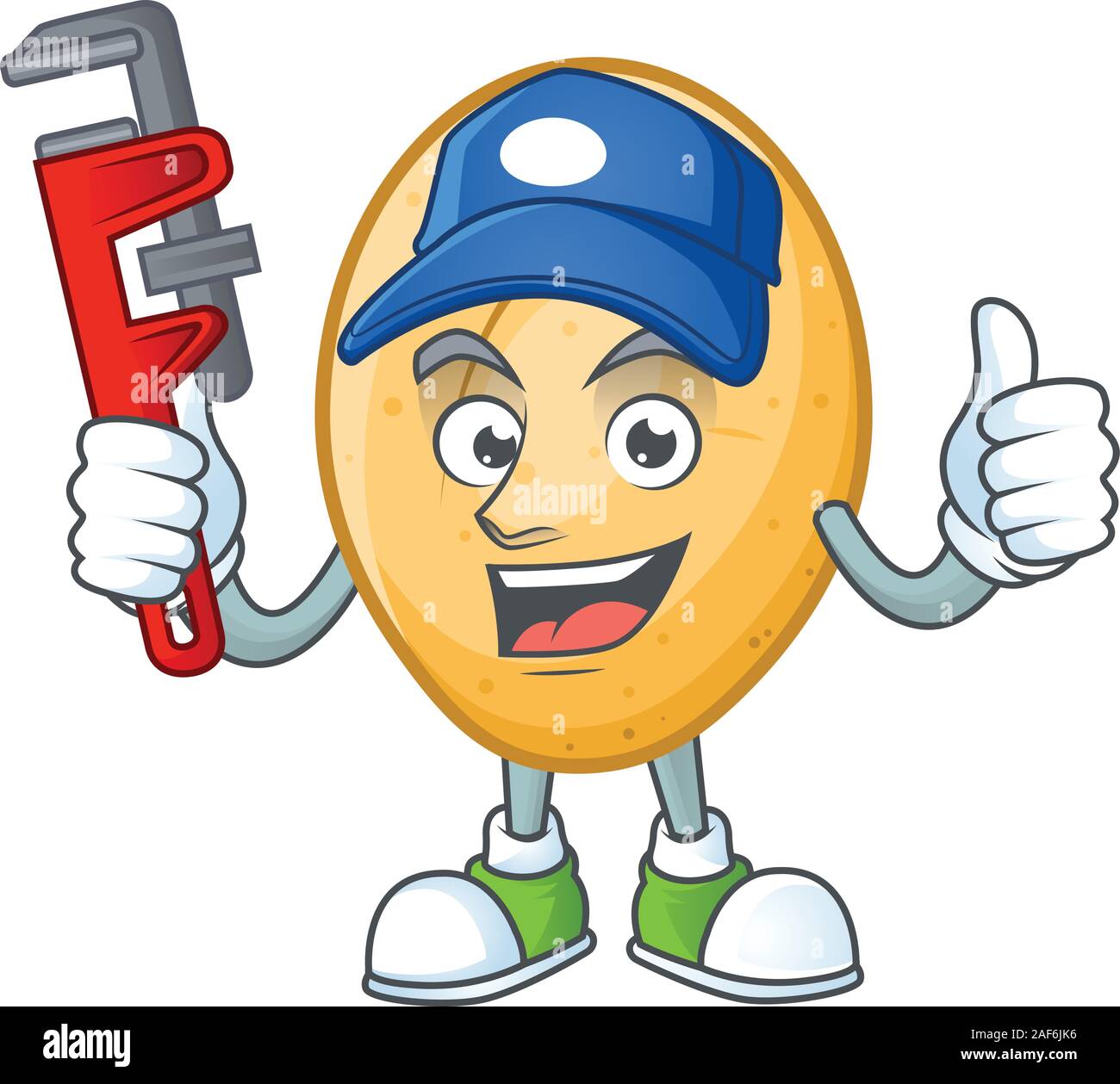 Cool Plumber potato cartoon character mascot design Stock Vector Image ...