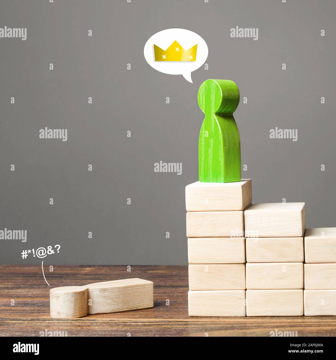 Green figure overthrows the leader and takes his place. The overthrow ...