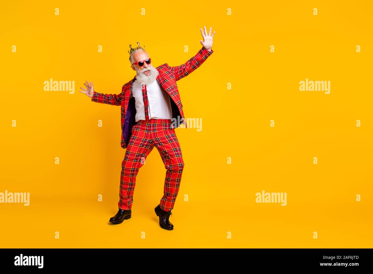 Full length body size view of his he nice handsome attractive cheerful ...