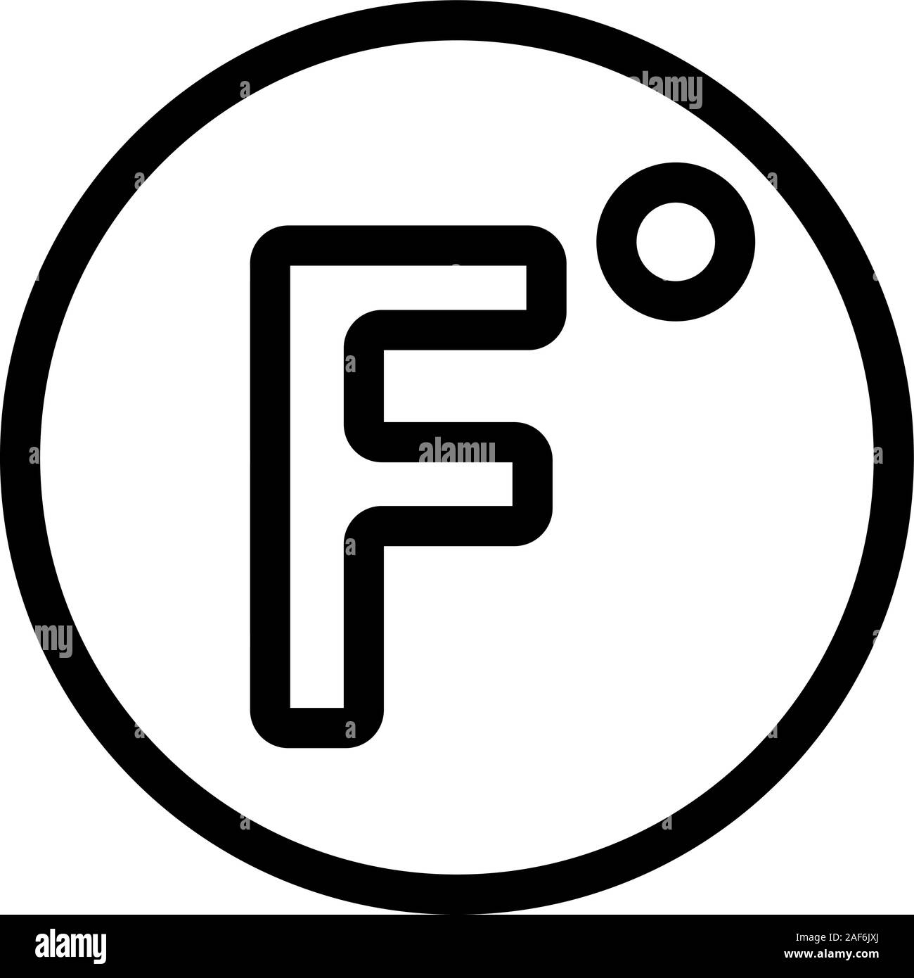 The Fahrenheit scale is an icon vector. Isolated contour symbol ...