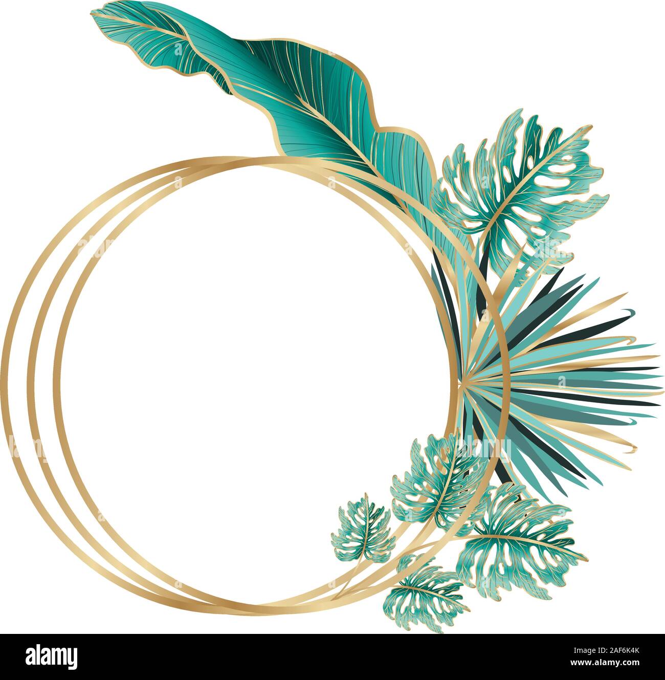 Isolated tropical green leaves vector design Stock Vector Image & Art ...