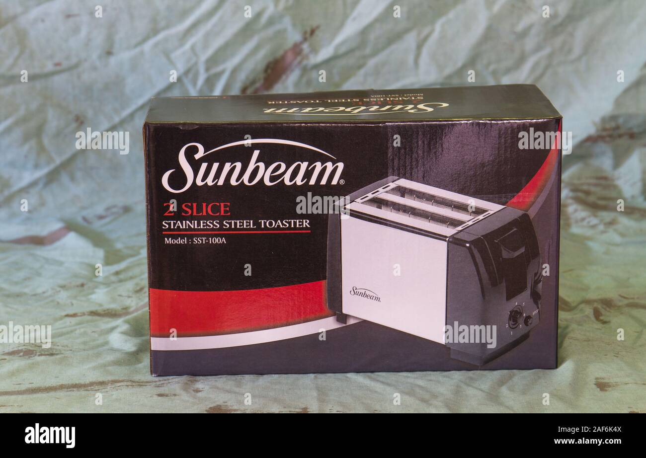 Alberton, South Africa - a Sunbeam stainless steel toaster in its box ...