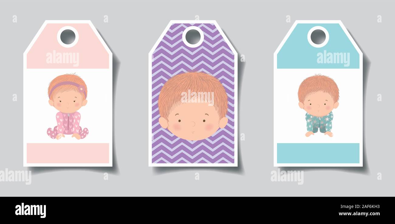 Set of cute babies labels vector design Stock Vector Image & Art - Alamy