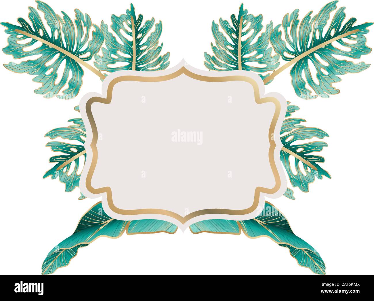 Isolated tropical green leaves vector design Stock Vector Image & Art ...