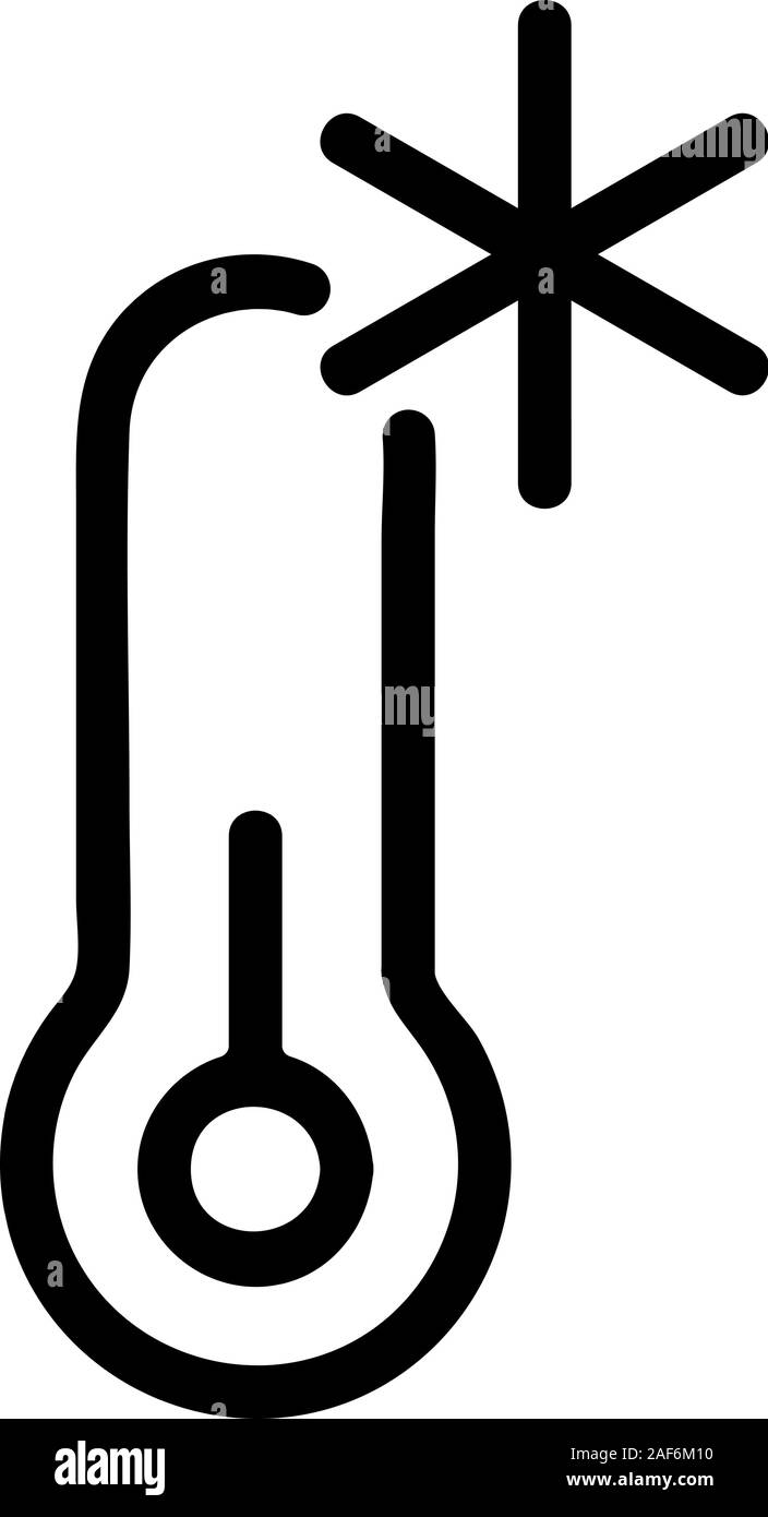 Reducing the temperature of the icon vector. Isolated contour symbol ...