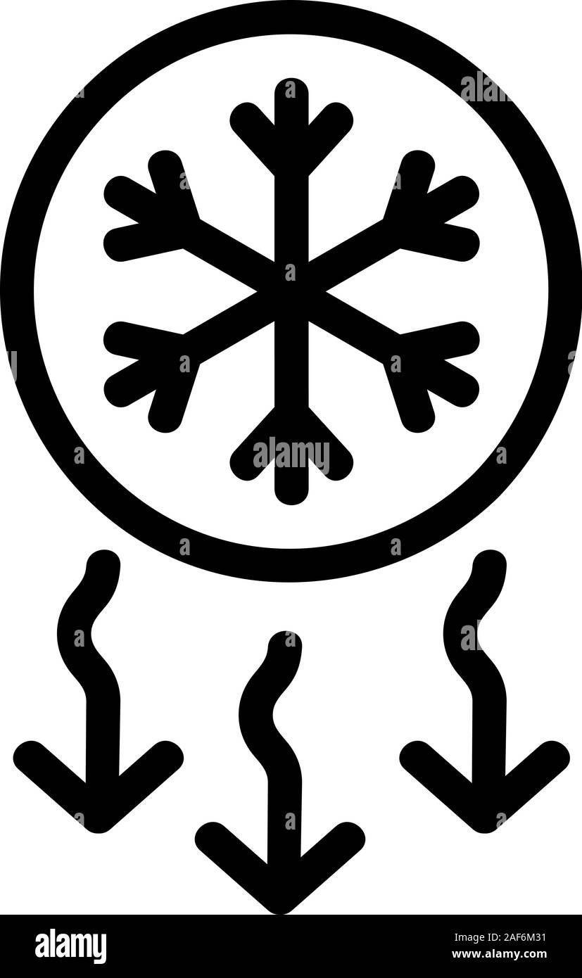 Reducing the temperature of the icon vector. Isolated contour symbol ...