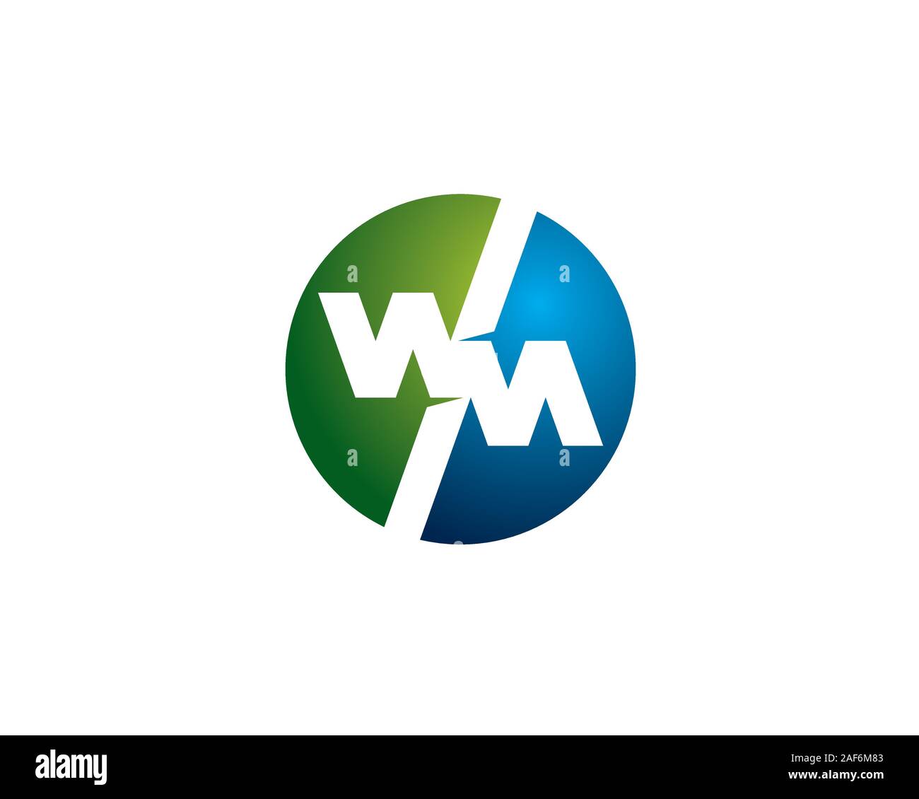 initial letter w m logo with intersect and infinity shape Stock Vector ...
