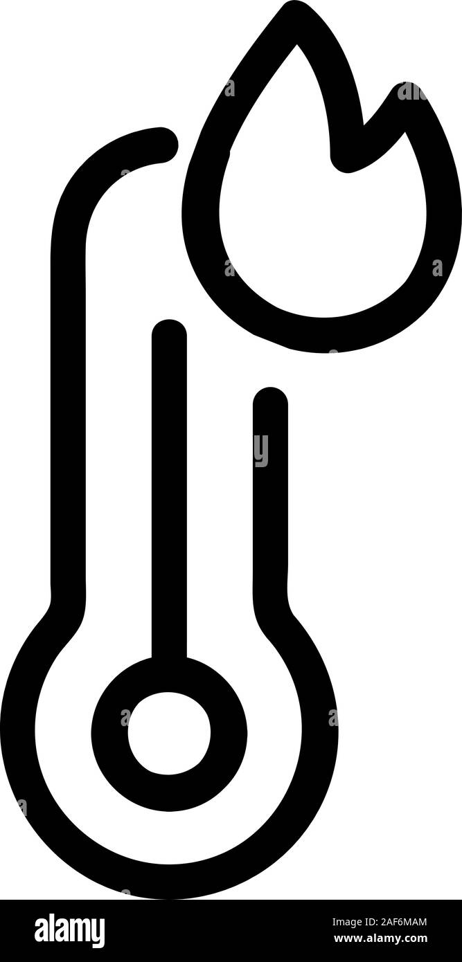 Increase the temperature of the icon vector. Isolated contour symbol ...