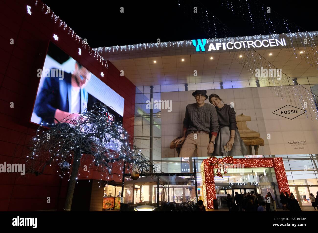 BUCHAREST, ROMANIA - December 25, 2017: Exterior of AFI Cotroceni ...