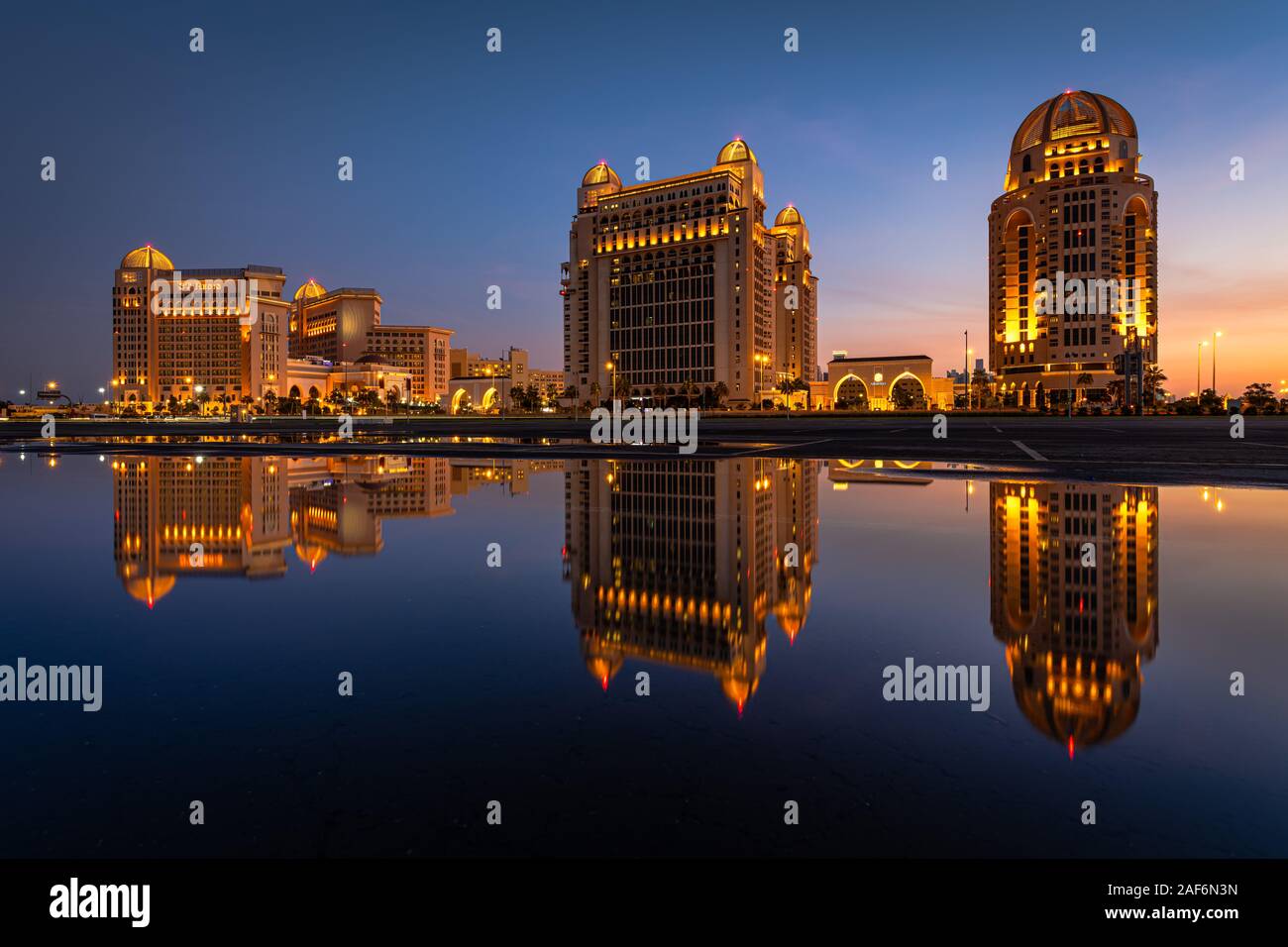 St Regis Hotel Doha Qatar with Reflection Stock Photo - Alamy