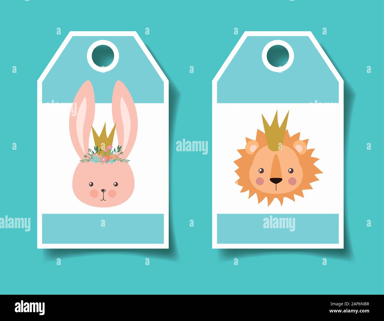 Cute animals labels vector design Stock Vector Image & Art - Alamy