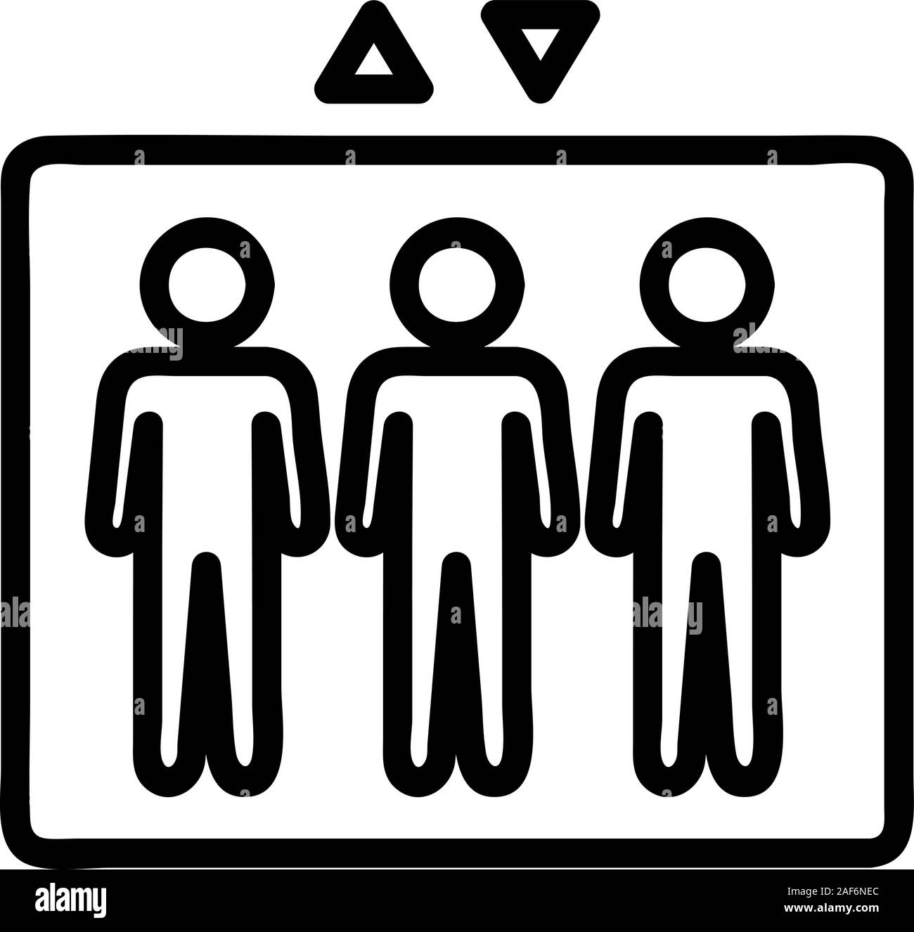 lift and people icon vector. Isolated contour symbol illustration Stock ...