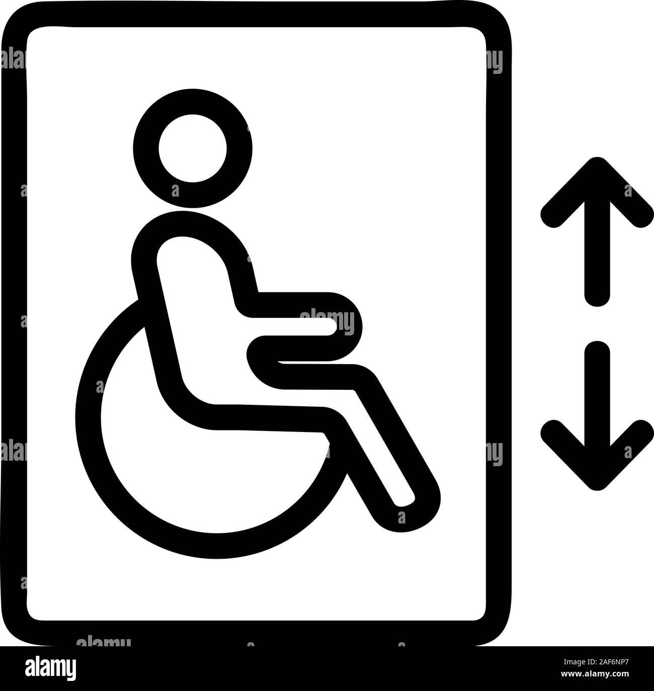 lift for the disabled vector icon. Isolated contour symbol illustration ...