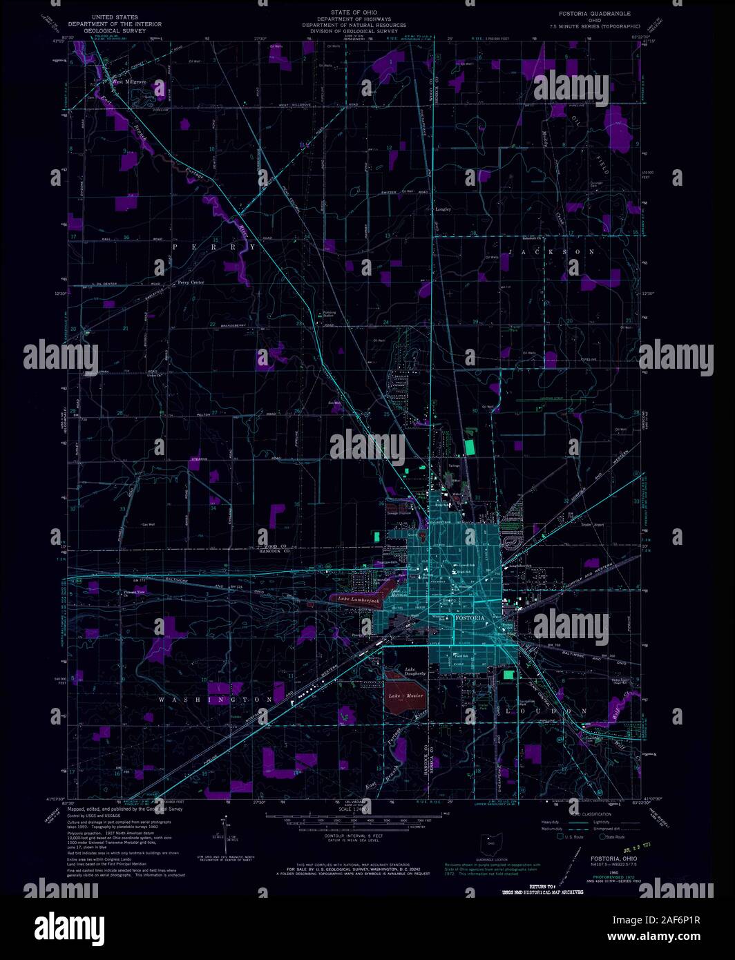 Fostoria ohio map hi-res stock photography and images - Alamy