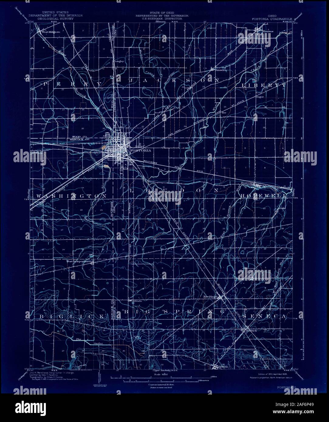 Map of fostoria ohio hi-res stock photography and images - Alamy