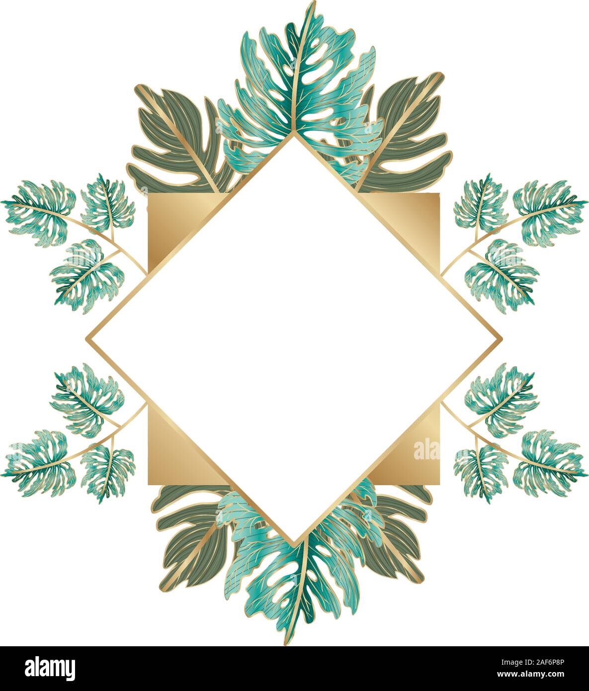 Isolated tropical green leaves vector design Stock Vector Image & Art ...