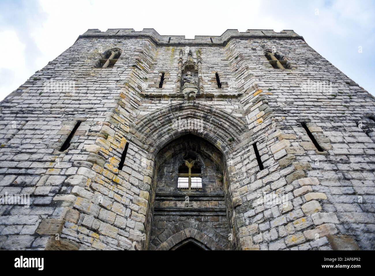 Facade of an old castle in ENGLAND Stock Photo - Alamy