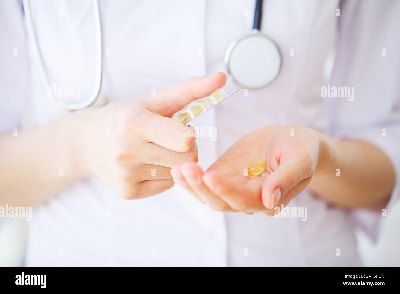 Closeup Of Woman Hands Holding Variety Of Colorful Vitamin Pills. Close ...