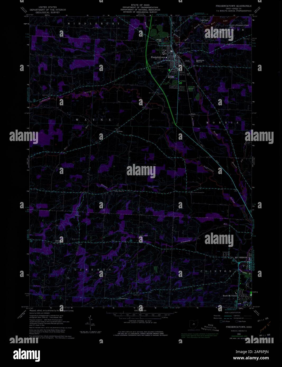 Map of fredericktown ohio hi-res stock photography and images - Alamy