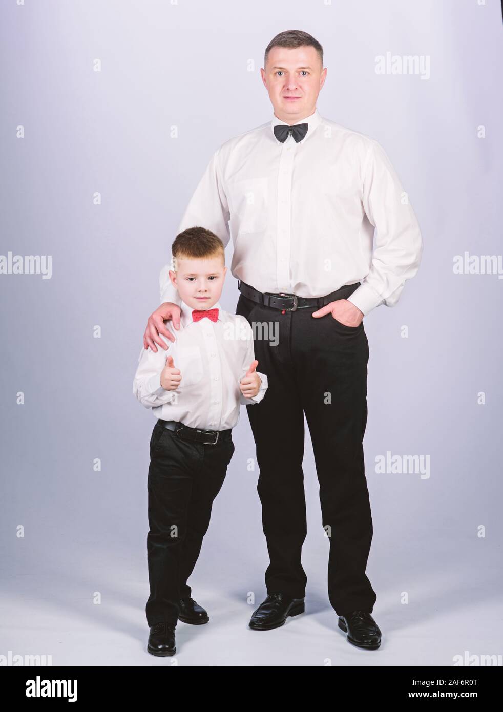 small boy with dad businessman. blue blood. family day. happy child ...