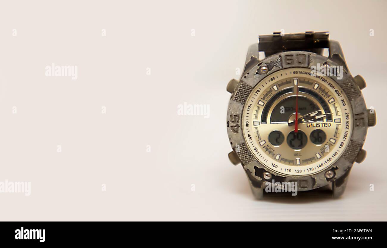 Old and damage business man watch Stock Photo - Alamy