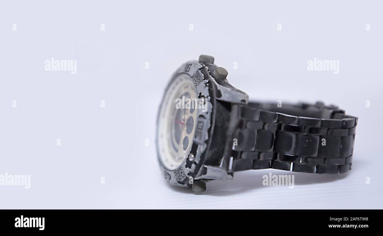 Old and damage business man watch Stock Photo - Alamy