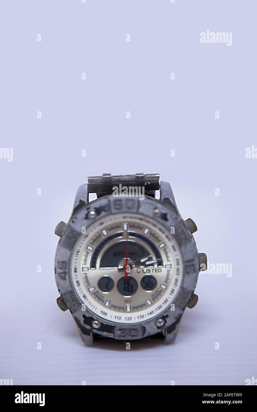 Men's wrist watch on white background Stock Photo - Alamy