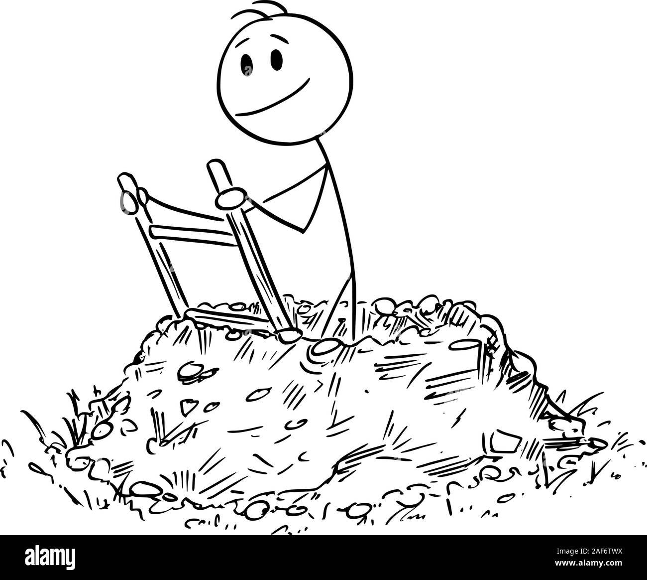 Digging man cartoon illustration hi-res stock photography and images ...