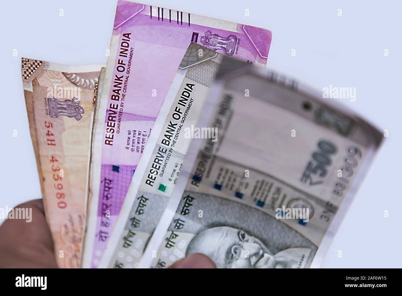 Five Hundred, Two thousand Indian rupee in white background Stock Photo ...