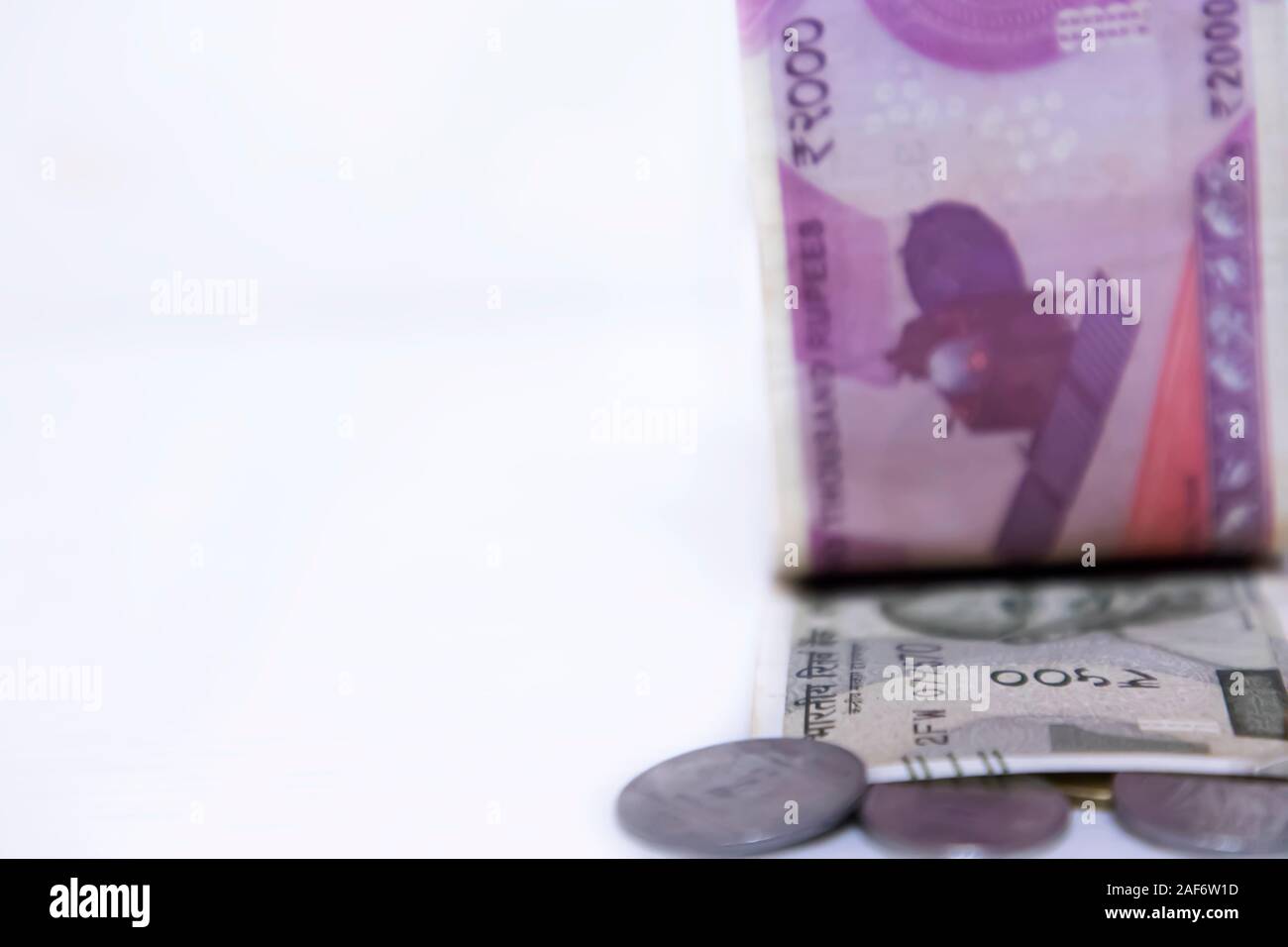 Close up of Indian 500, 2000 rupee notes, Indian currency note Folded ...