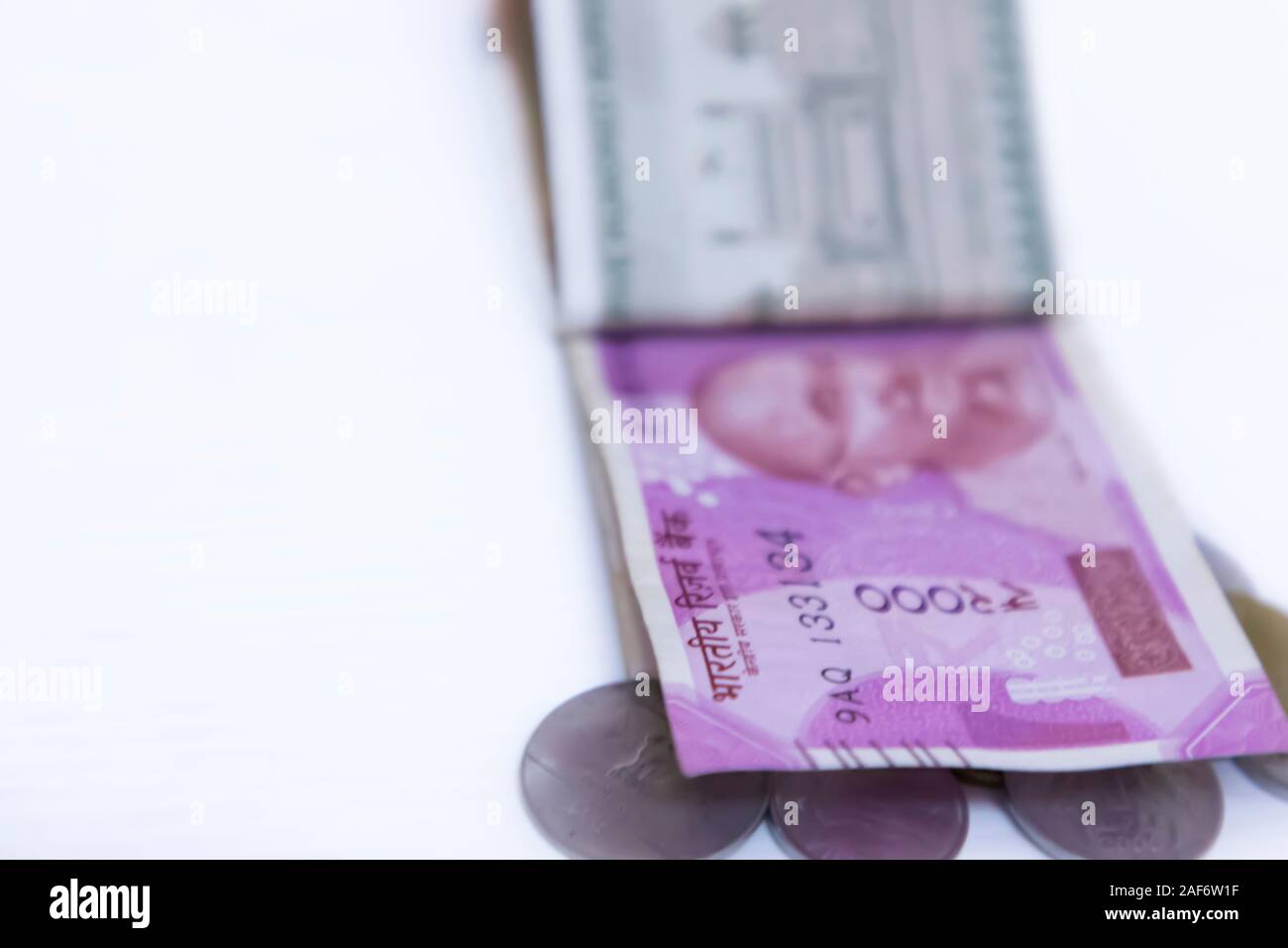 Close up of Indian 500, 2000 rupee notes, Indian currency note Folded ...