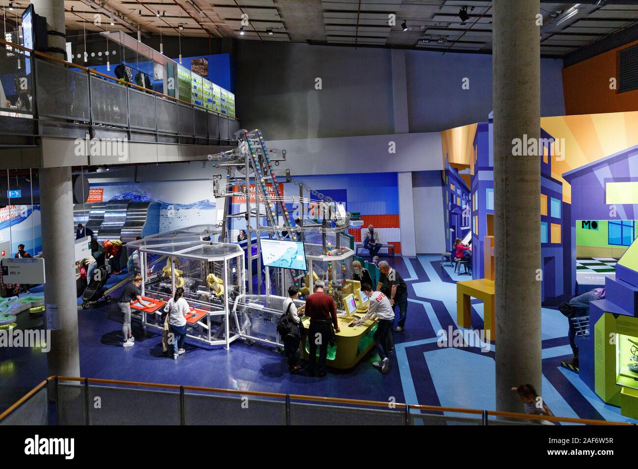Interior of the Science Center Nemo in Amsterdam. The museum has ...