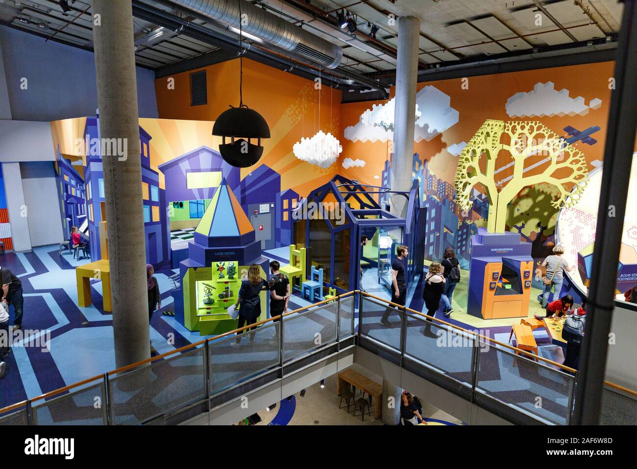 Interior of the Science Center Nemo in Amsterdam. The museum has ...