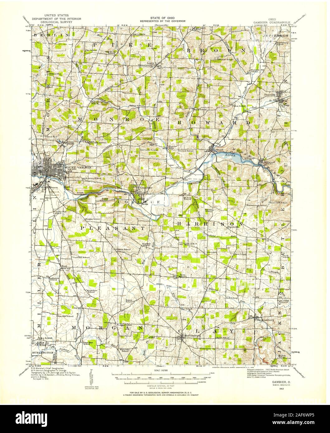 Gambier ohio map hi-res stock photography and images - Alamy
