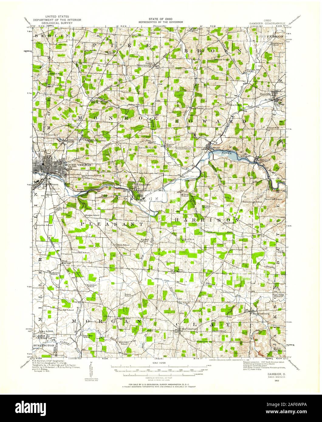 Map of gambier ohio hi-res stock photography and images - Alamy