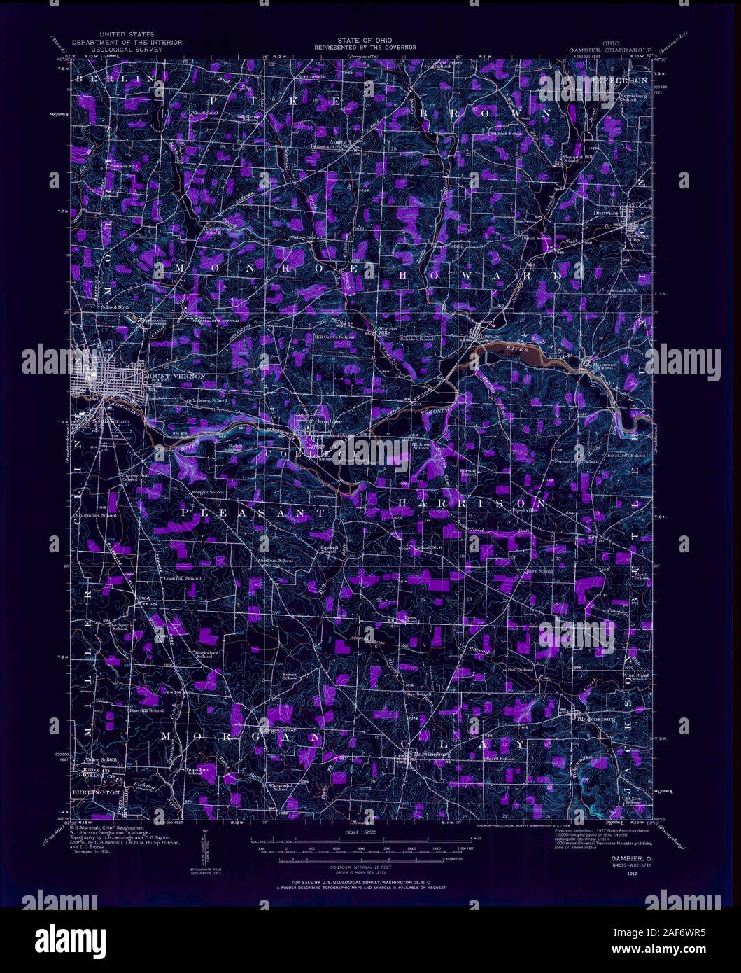 Map of gambier ohio hi-res stock photography and images - Alamy