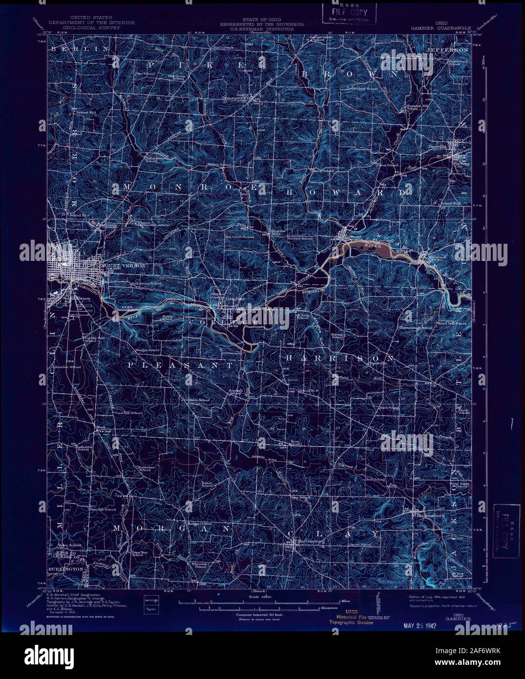 Map of gambier ohio hi-res stock photography and images - Alamy