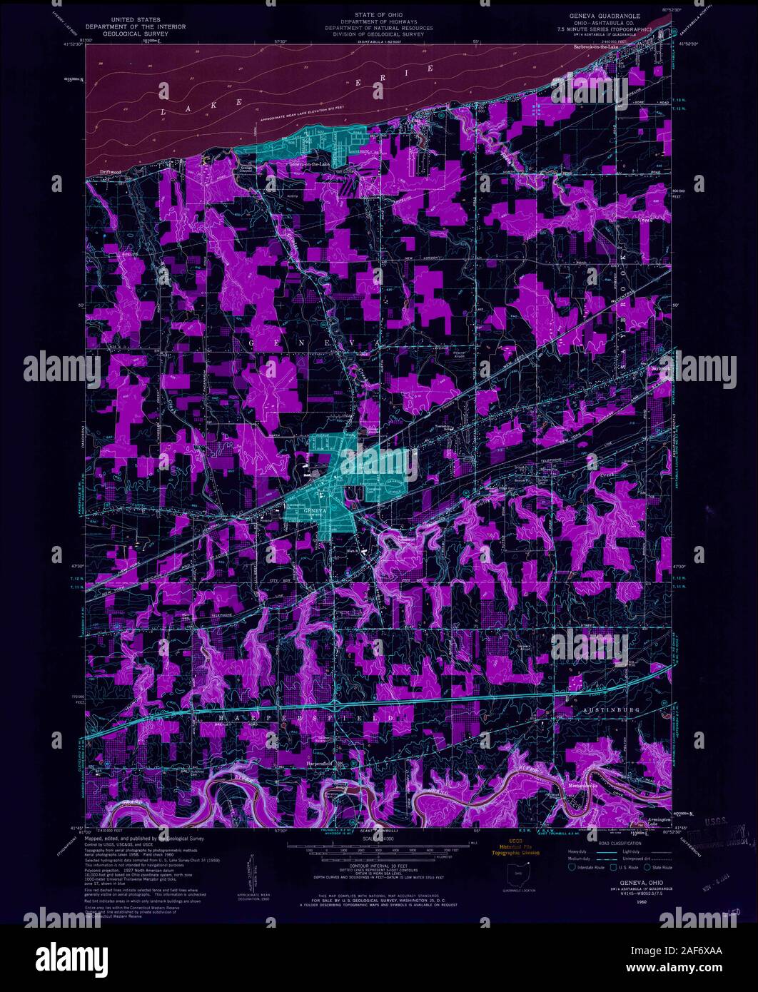 Geneva ohio map hi-res stock photography and images - Alamy