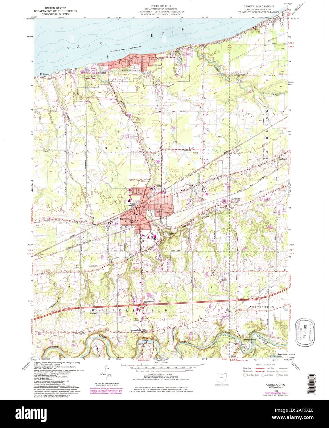 Geneva ohio map hi-res stock photography and images - Alamy