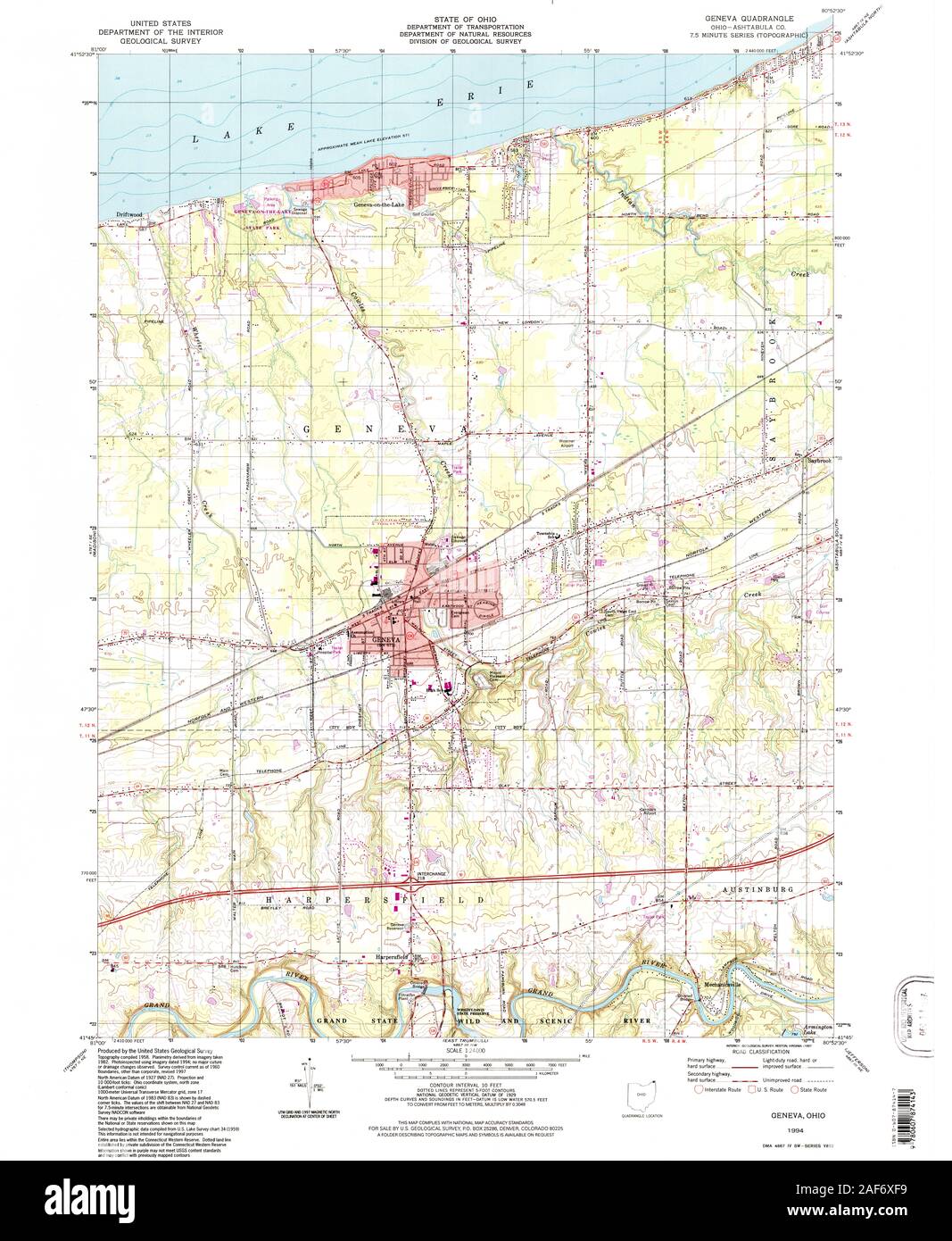 Geneva ohio map hi-res stock photography and images - Alamy