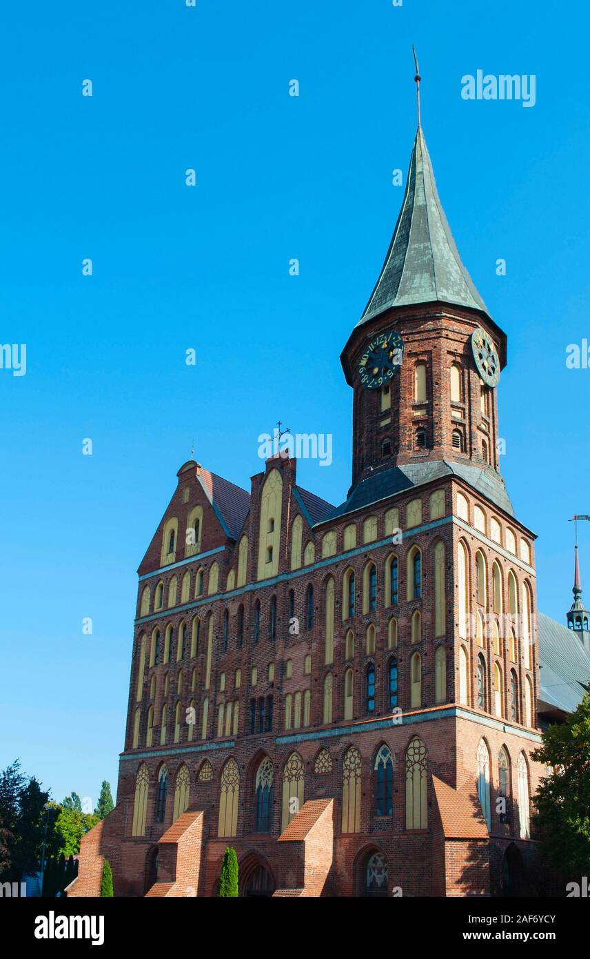 Brick Gothic style Cathedral in Kaliningrad, Russia. It was formerly ...