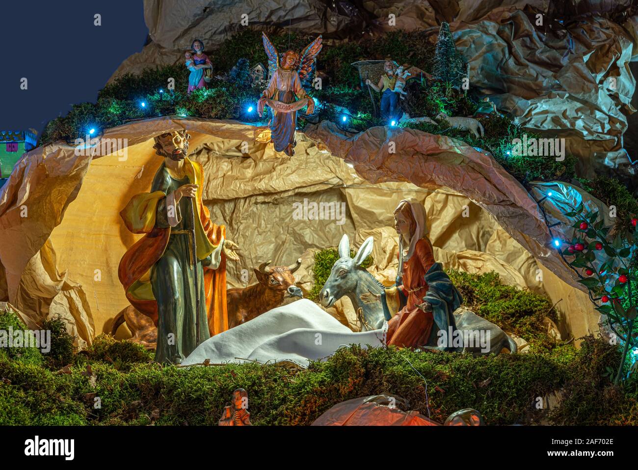 Christmas nativity scene Stock Photo - Alamy
