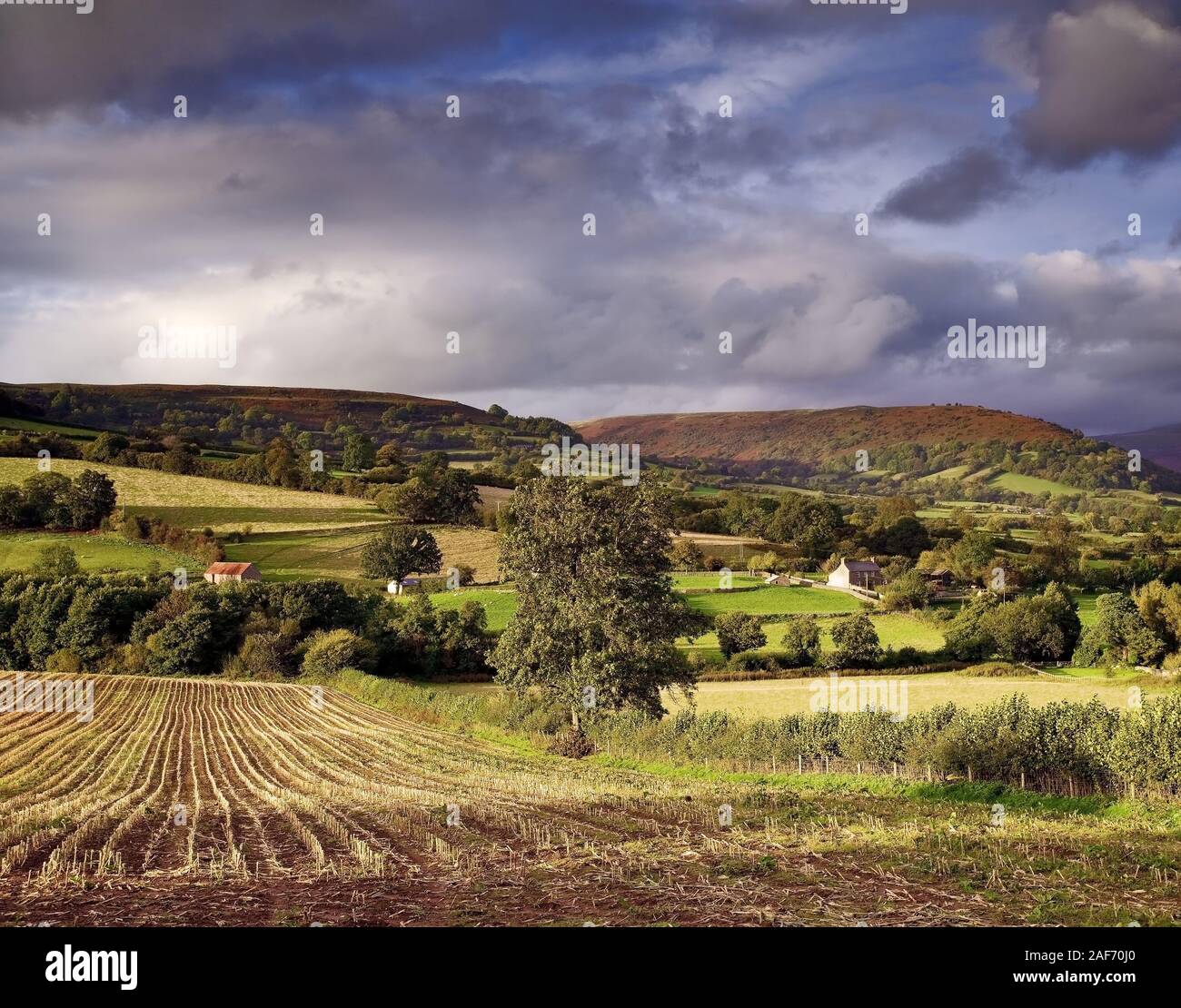 An autumn, fall view of Brecon Beacons landscape in Wales Stock Photo ...