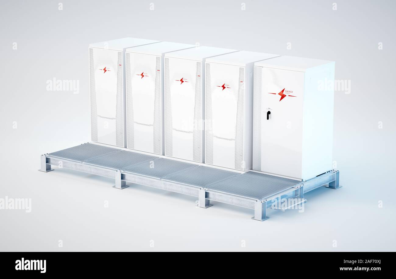 Modular and portable white battery energy storage system installed on ...